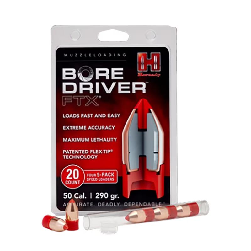 Hornady Bore Driver FTX Muzzleloader Bullets 50 Caliber 290 Grain 20PK